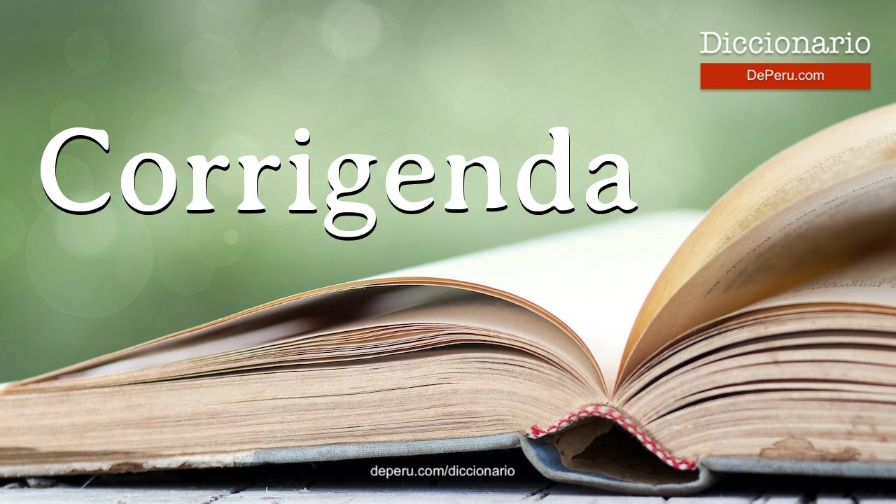 Palabra Corrigenda en el diccionario